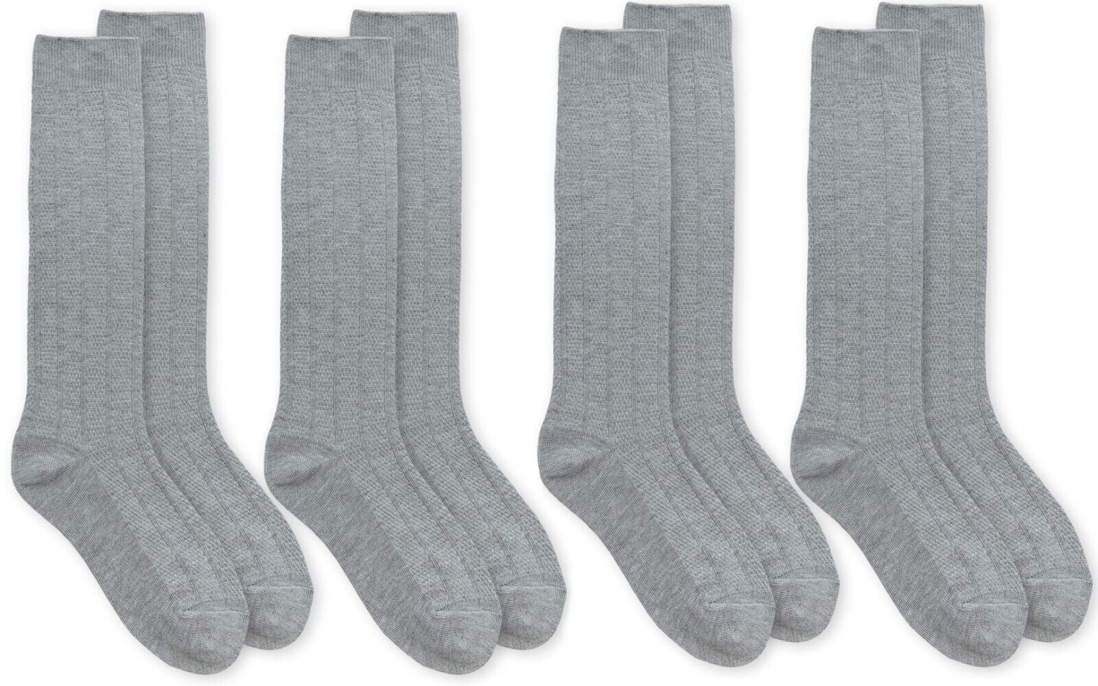 Jefferies Socks Girl's Bamboo Ribbed School Knee High Socks 4 Pair Pack ...