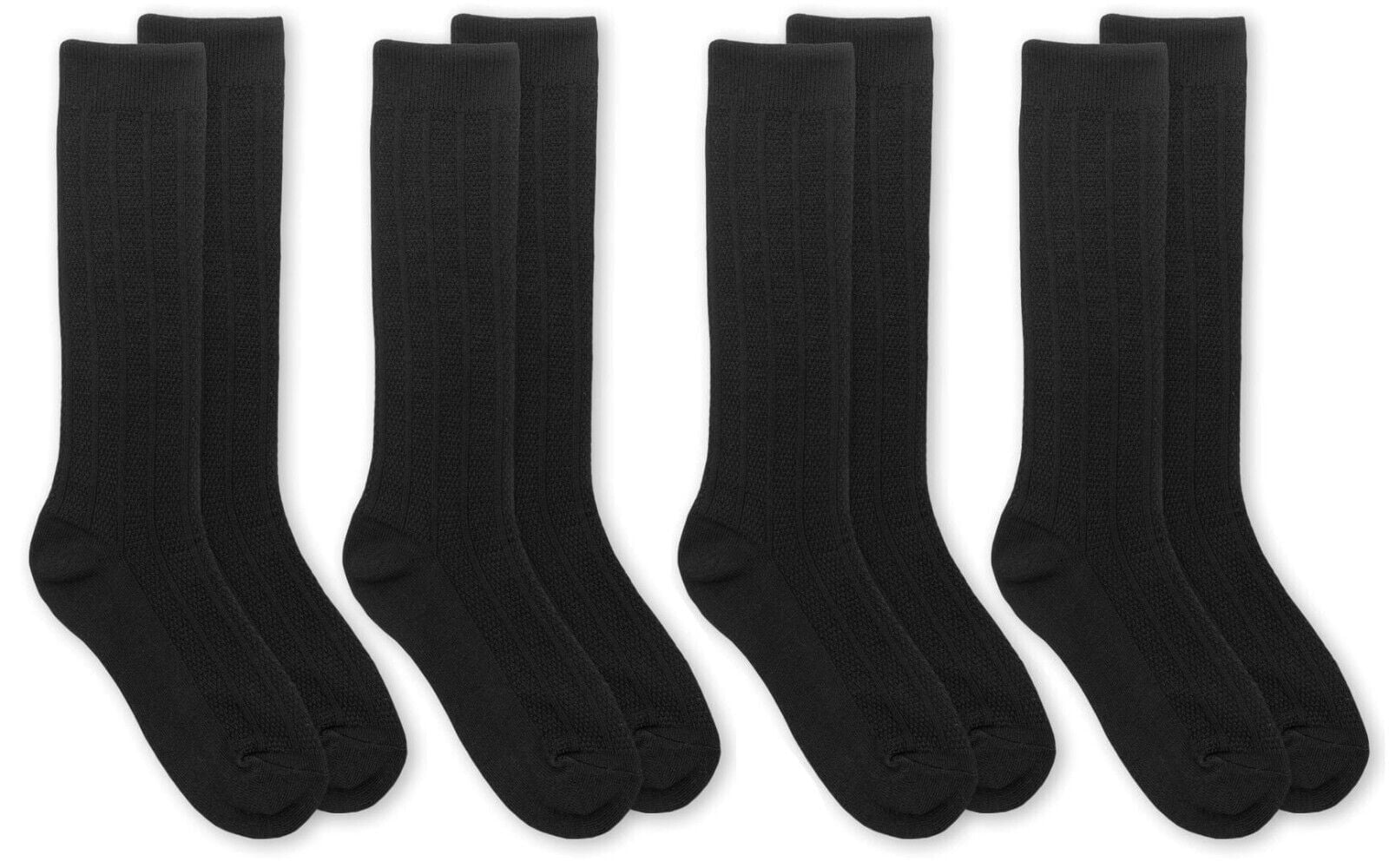 Jefferies Socks Girl's Bamboo Ribbed School Knee High Socks 4 Pair Pack ...
