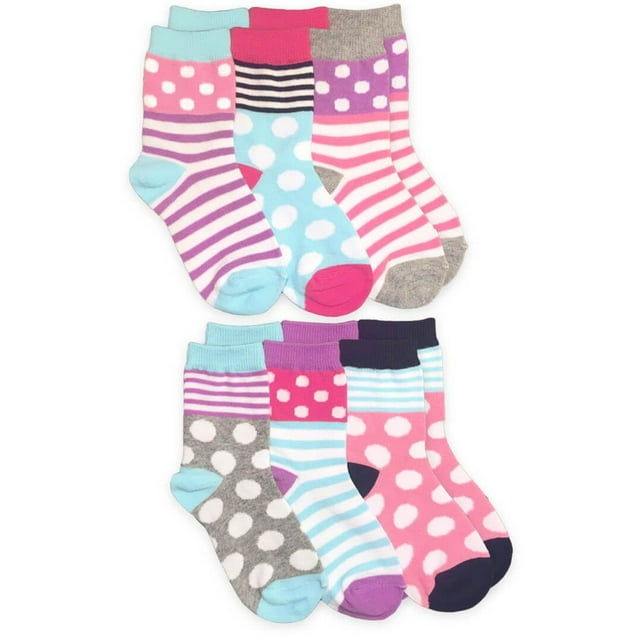 Jefferies Socks Girls Crew Socks 6-Pack, Sizes XS-M - Walmart.com