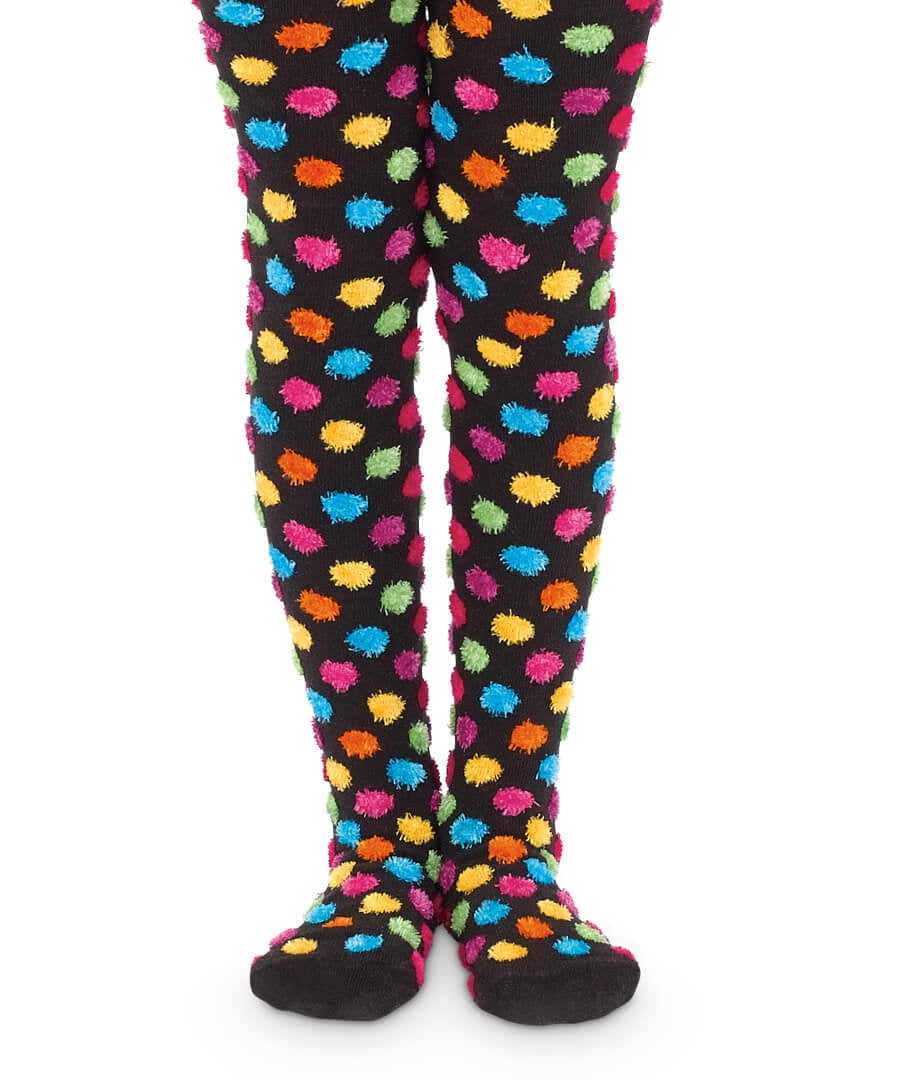 Jefferies Socks Girls Fuzzy Rainbow Polka Dot Pattern Fashion Tights 1 ...