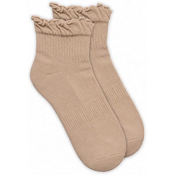 Jefferies Socks Girls Seamless Ruffle Cotton Sport Quarter Socks 1 Pack ...