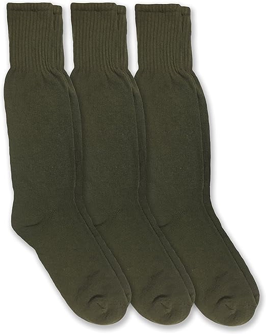 Jefferies Socks Mens Military Combat Tactical Cotton Boot Socks 3 Pair ...