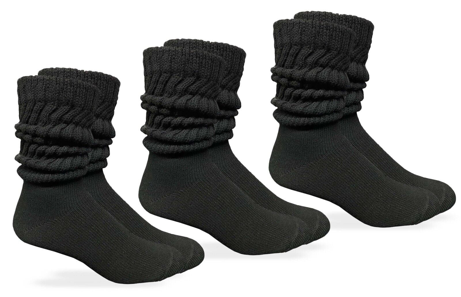 Jefferies Socks Mens Durable, Long, Stretchy, Heavy Cotton Knit Slouch ...