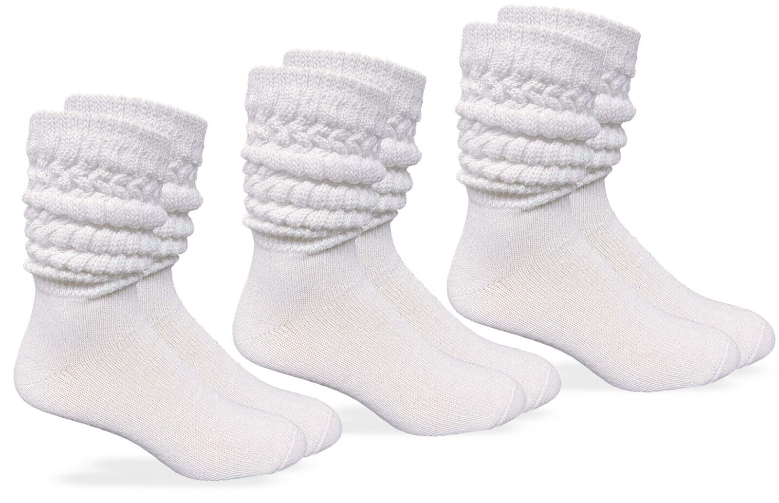 Jefferies Socks Men's Heavy Cotton Knit Slouch Crew Socks, 3 Pair Pack ...