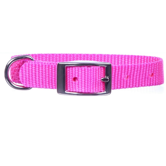 Jeffers Pet Solid Nylon Dog Collars, Pink, 5/8"W x 18"L – Adjustable ...