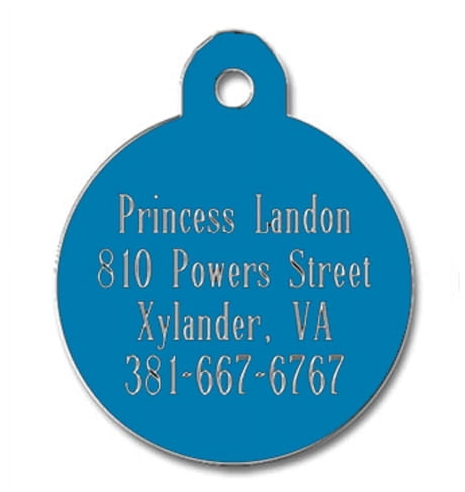 Jeffers Customizable Dog Tag | Large | Blue | Circle Anonized Aluminum ...