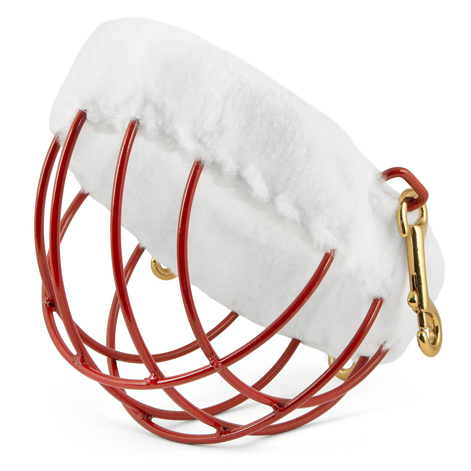 Jeffers Equine Cribbing Muzzle Red White Durable Vinyl Coated Padded ...