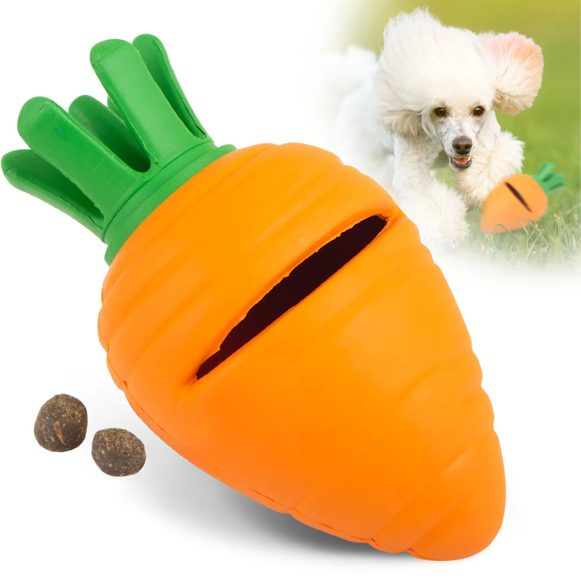 Jeffers Natural Rubber Dog Chew Toy Treat Dispenser – Carrot Shape ...
