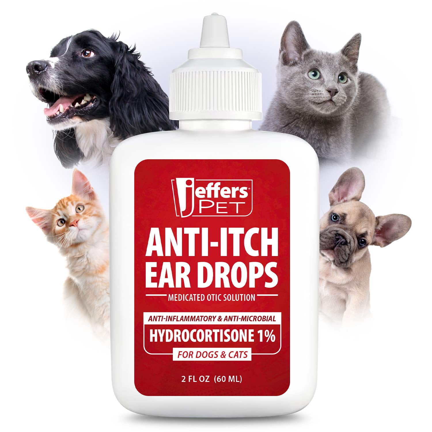 Jeffers Pet Ear Drops for Dogs and Cats, Ear Cleaner, 2 fl oz - Walmart.com
