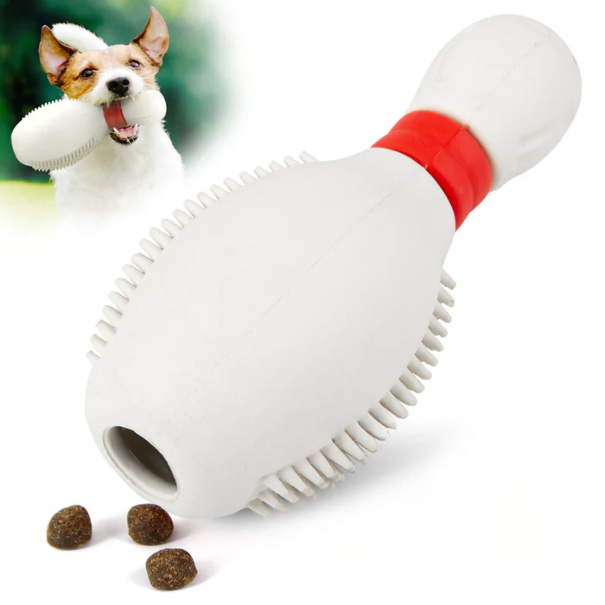 Jeffers Natural Rubber Dog Chew Toy Small Dental Bowling Pin – Durable ...