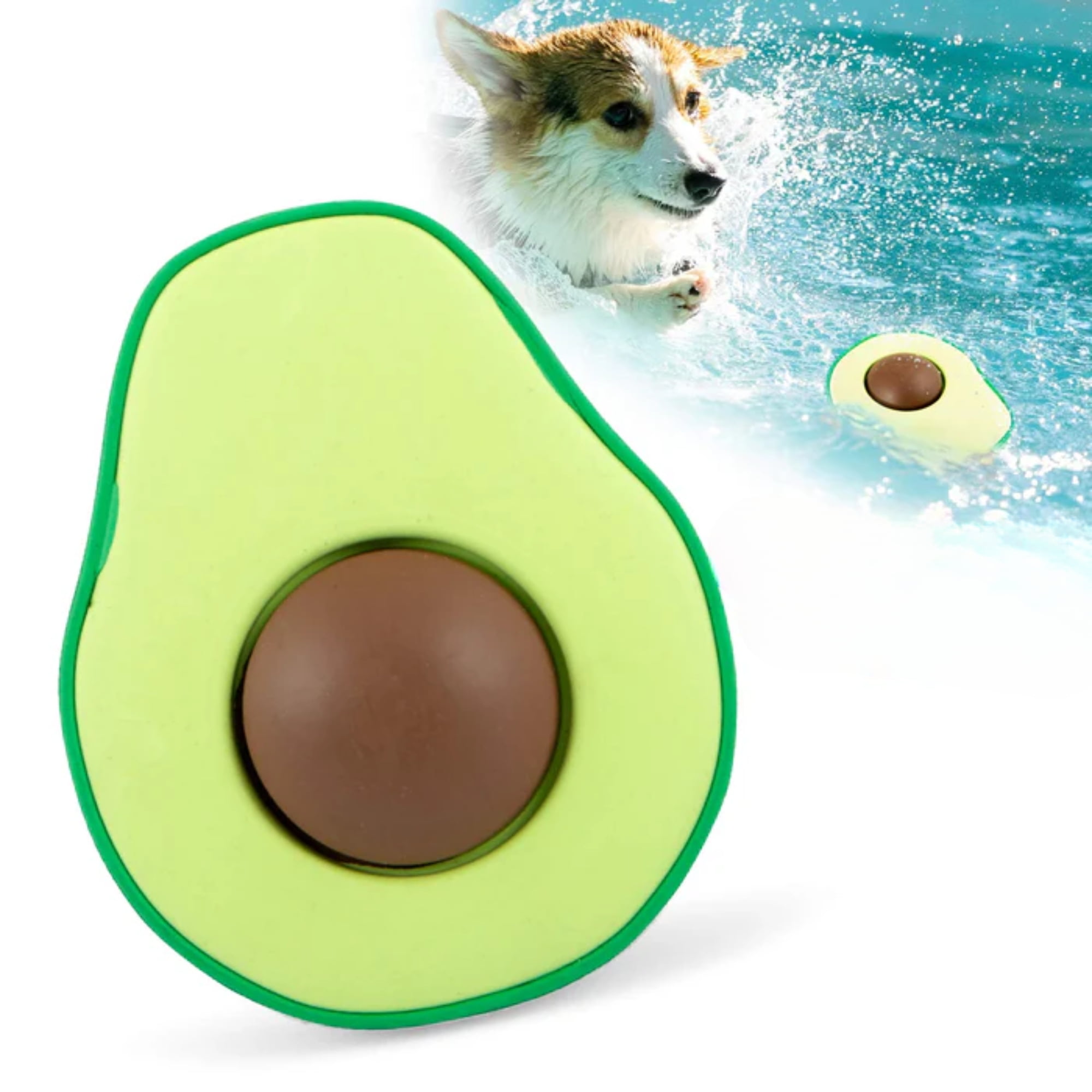Jeffers Pet Natural Rubber Dog Chew Toy – Floating Avocado for Water ...