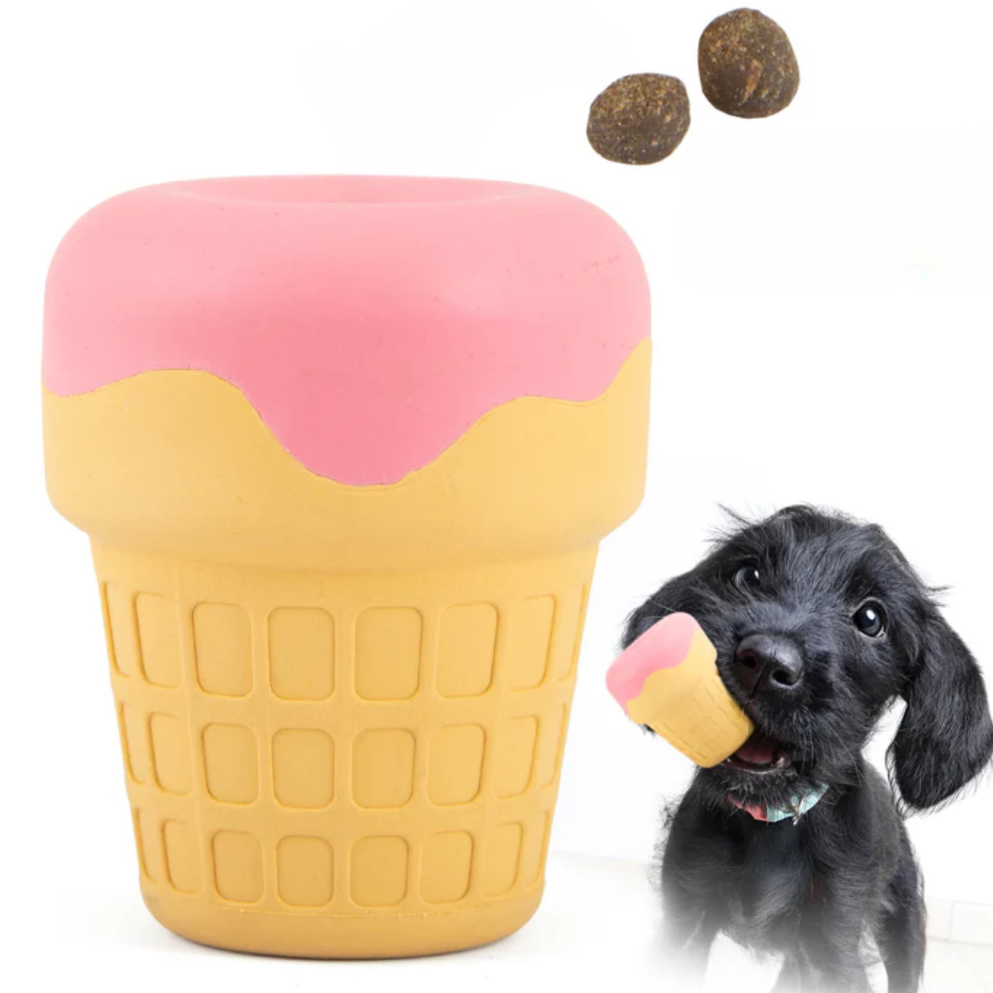 Jeffers Natural Rubber Dog Chew Toy Small Ice Cream Cone – Durable, Fun ...