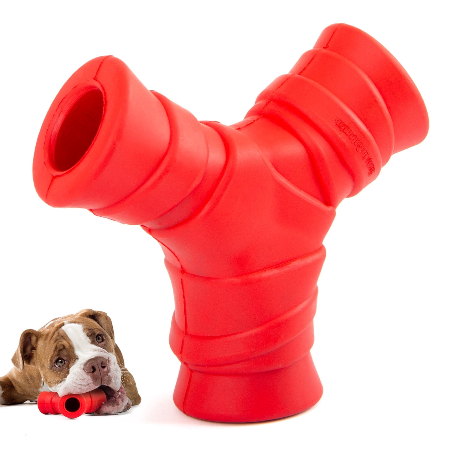 Jeffers Natural Rubber Dog Chew Toy, Treat Dispensing - Red Y, Small ...