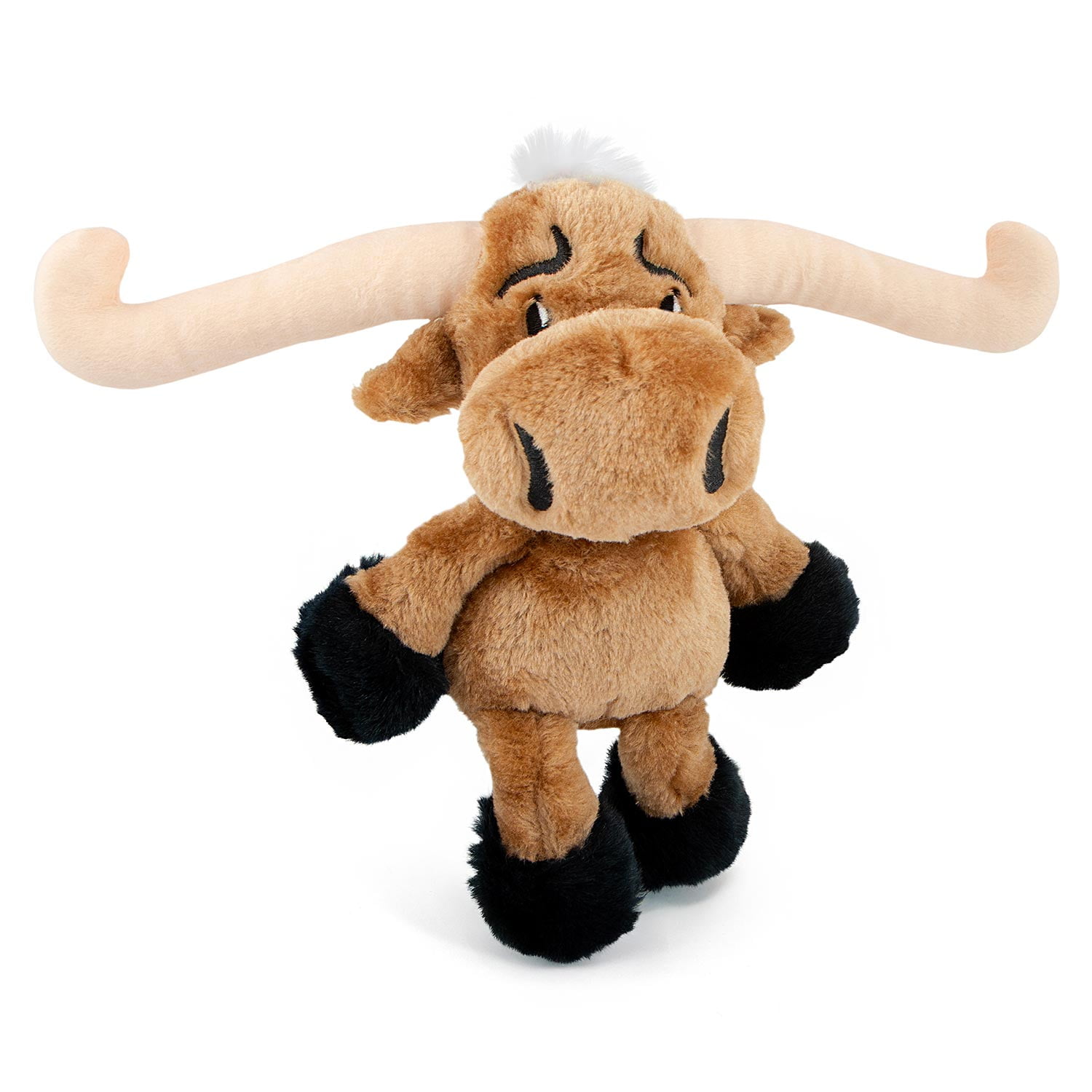 Jeffers Plush Longhorn Dog Toy with Squeaker, 8 in, Crinkle Fabric ...