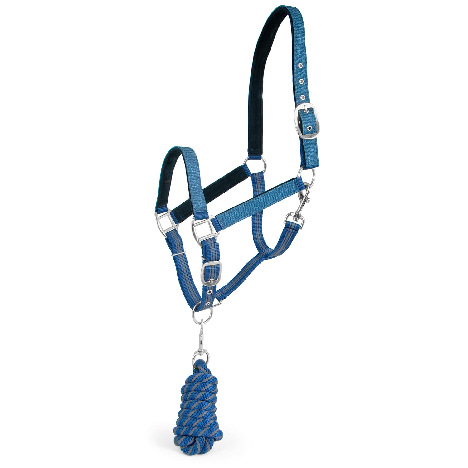 Jeffers Poplar Head Adjustable Padded Nylon Halter & Matching Lead Set ...