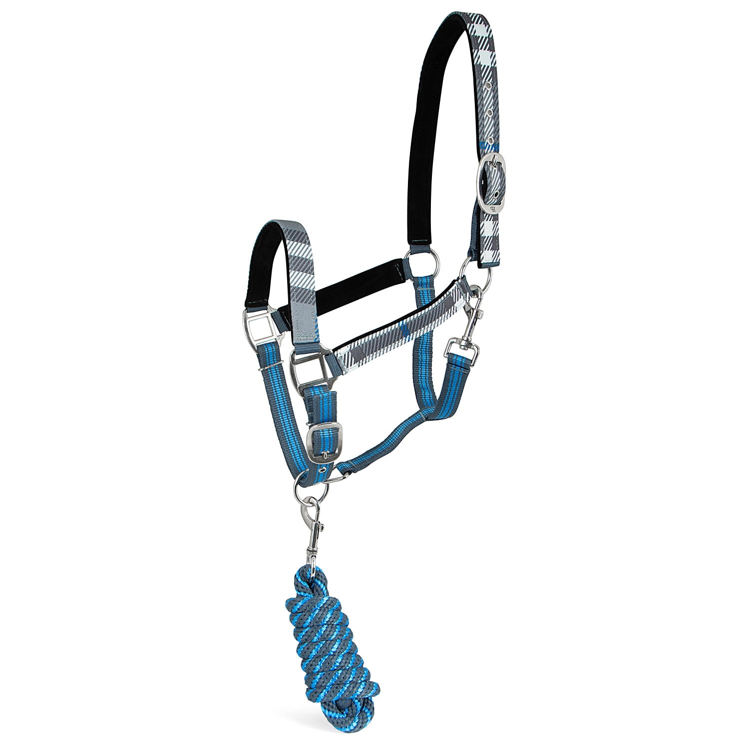 Jeffers Poplar Head Adjustable Padded Nylon Halter & Matching Lead Set ...