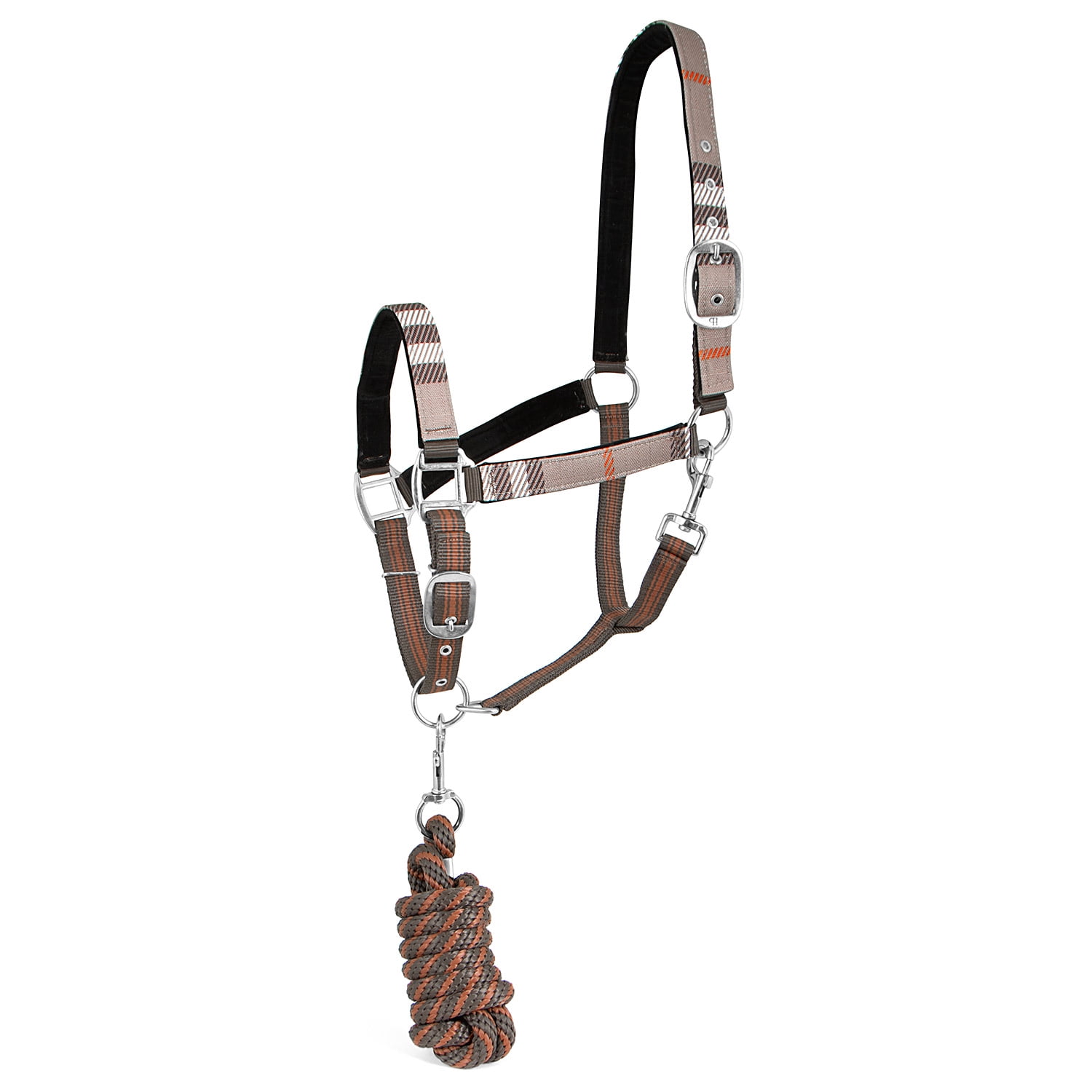 Jeffers Poplar Head Adjustable Padded Nylon Halter & Matching Lead Set ...