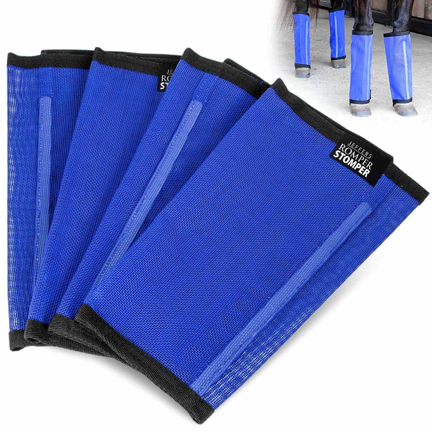 Jeffers Romper Stomper Fly Boots for Horses, 4-Pack, Large, Indigo ...