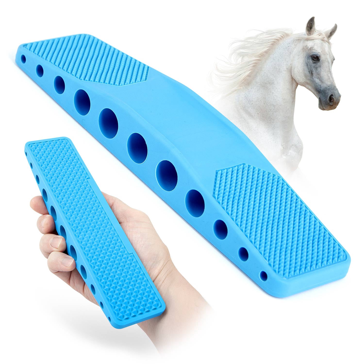 Jeffers Rubber Grooming Brush for Horses, Dogs & Cats, Removes Hair ...
