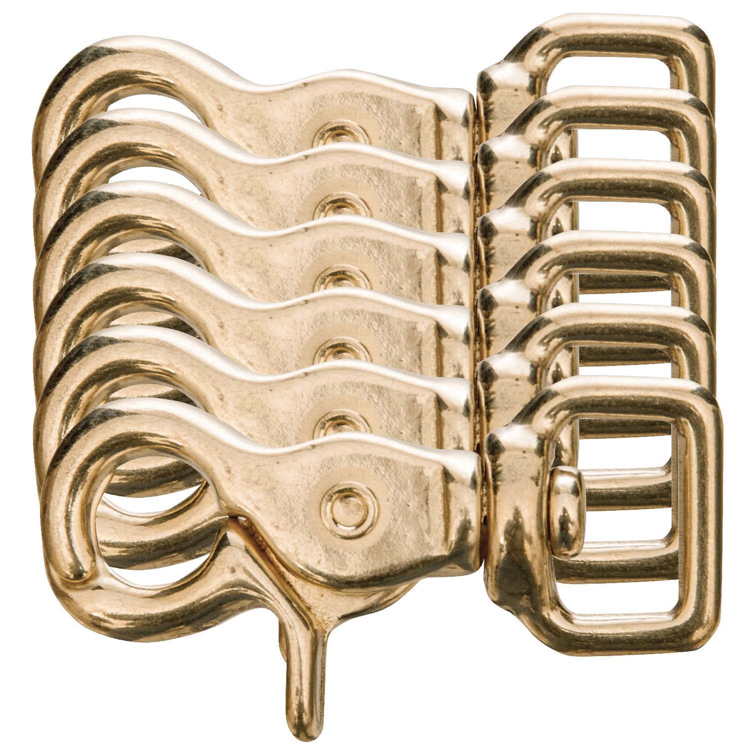 Jeffers Solid Brass Trigger Snap with Square Swivel Eye – Heavy Duty Zinc Plated Clip for Tack ...