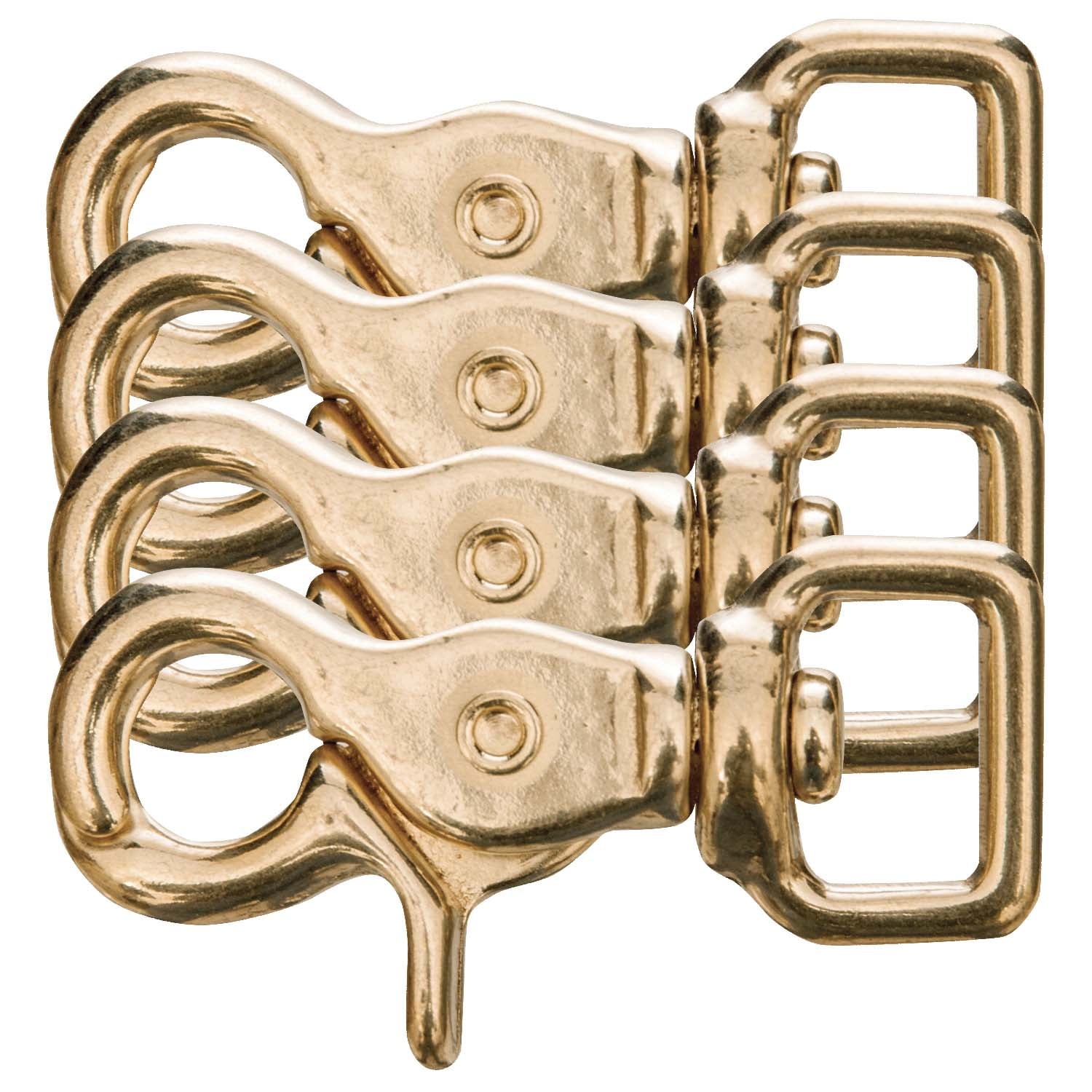 Jeffers Solid Brass Trigger Snap with Square Swivel Eye – Heavy Duty Zinc Plated Clip for Tack ...