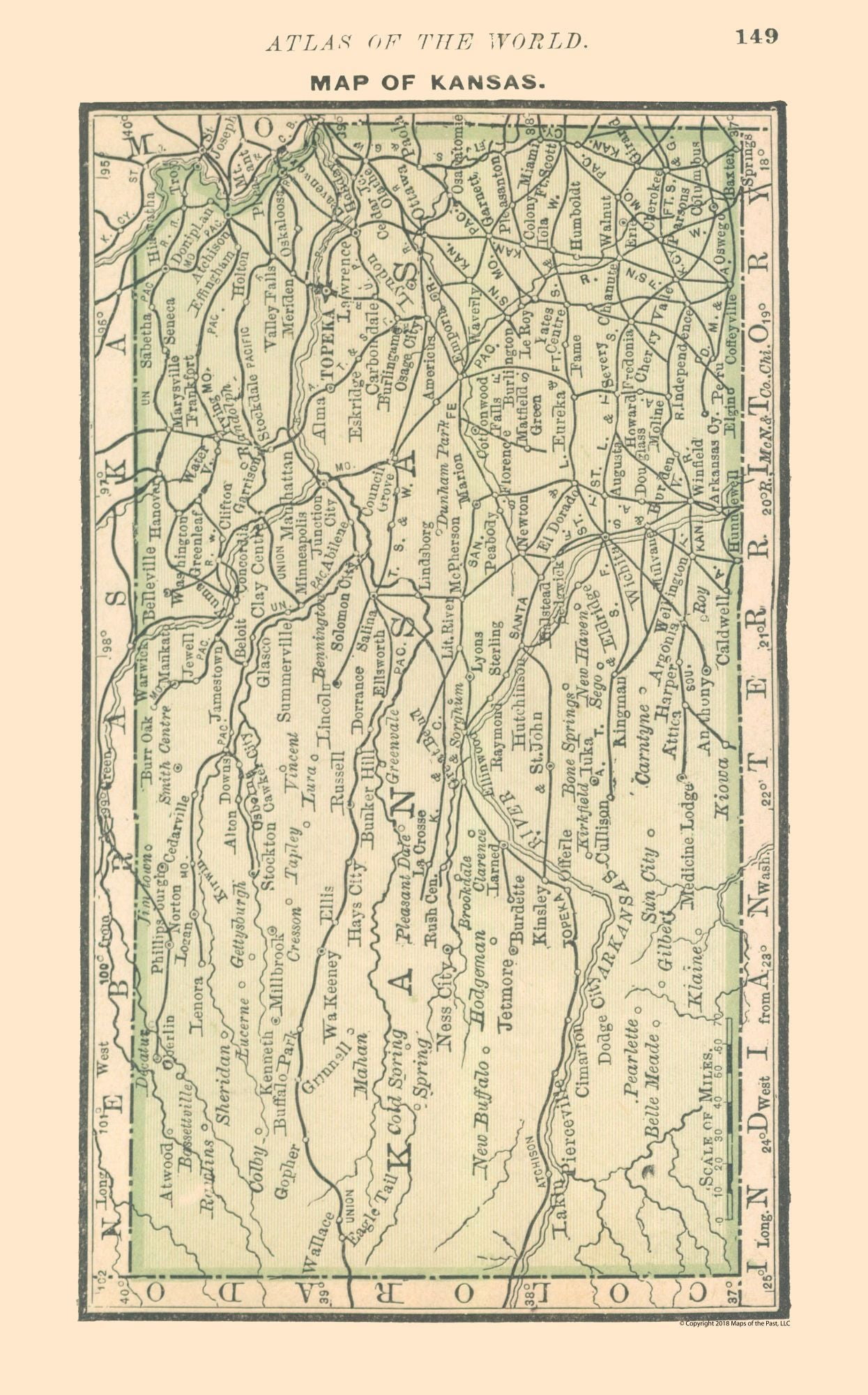 Historic State Map - Kansas - Alden 1886 - 23 x 36.95 - Vintage Wall ...