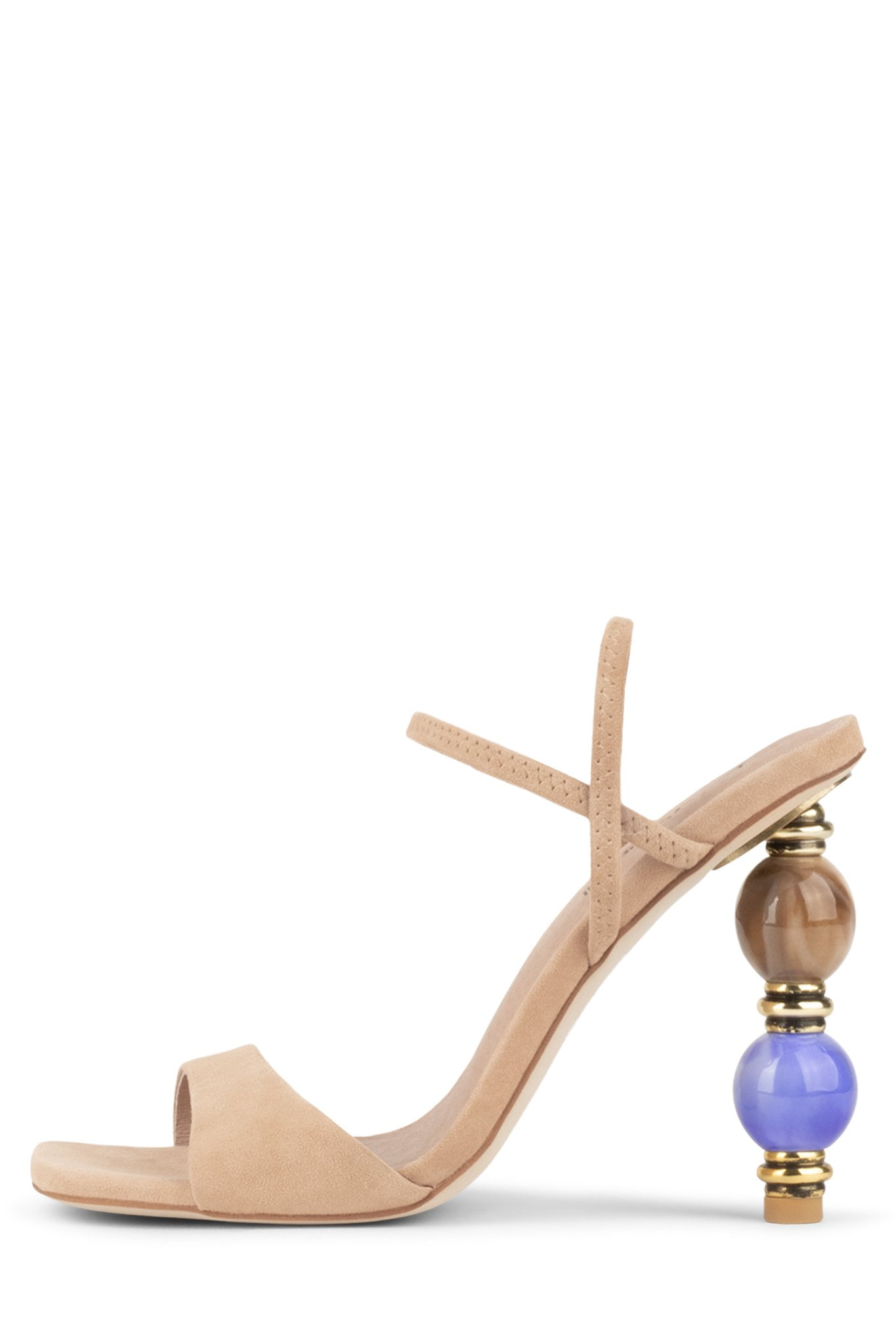 Jeffery Campbell Gema Blue Open-Toe Gleaming Orbs Heeled Strappy ...