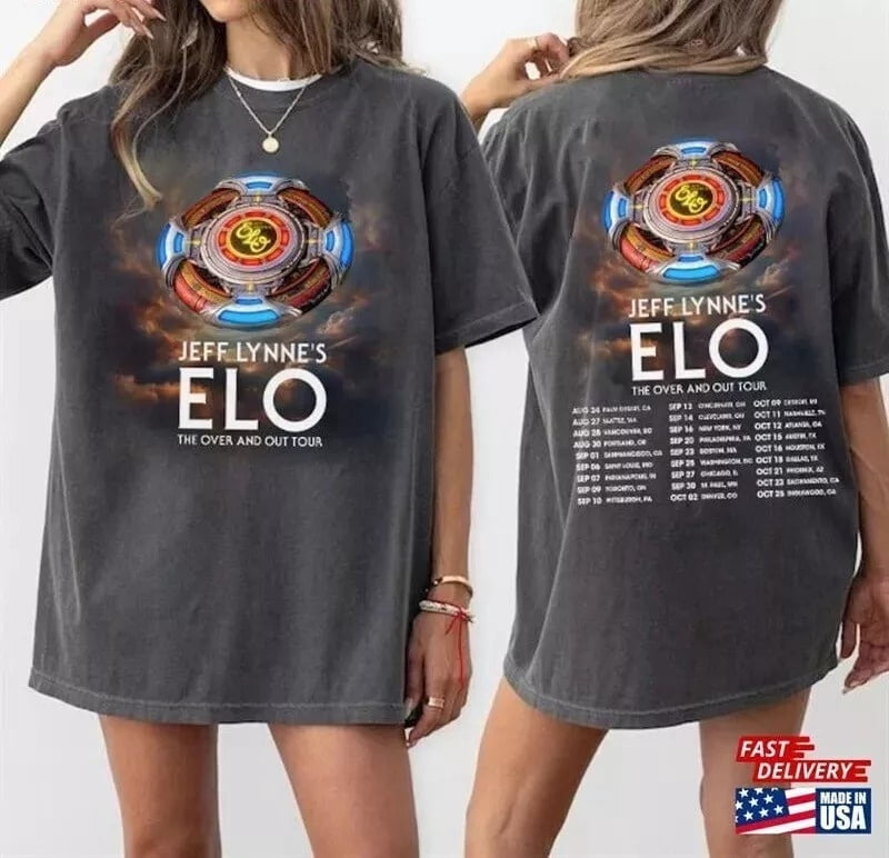 Jeffff Lynneeee's ELO The Over and Out Tour 2024 Unisex T-shirt For Men ...