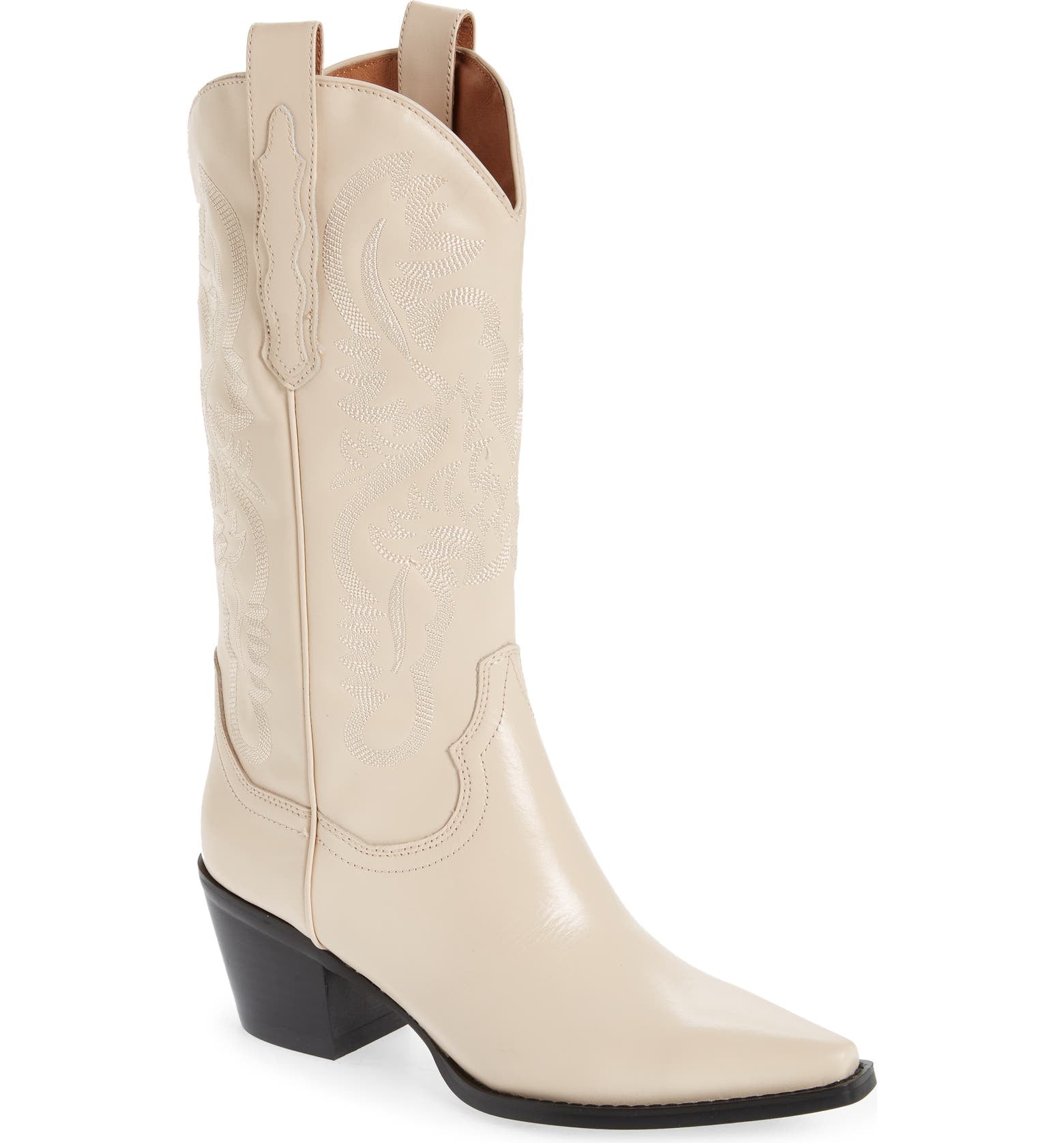 Jeffrey Campbell Dagget Natural Mid-Calf Pointed Toe Western Heeled ...