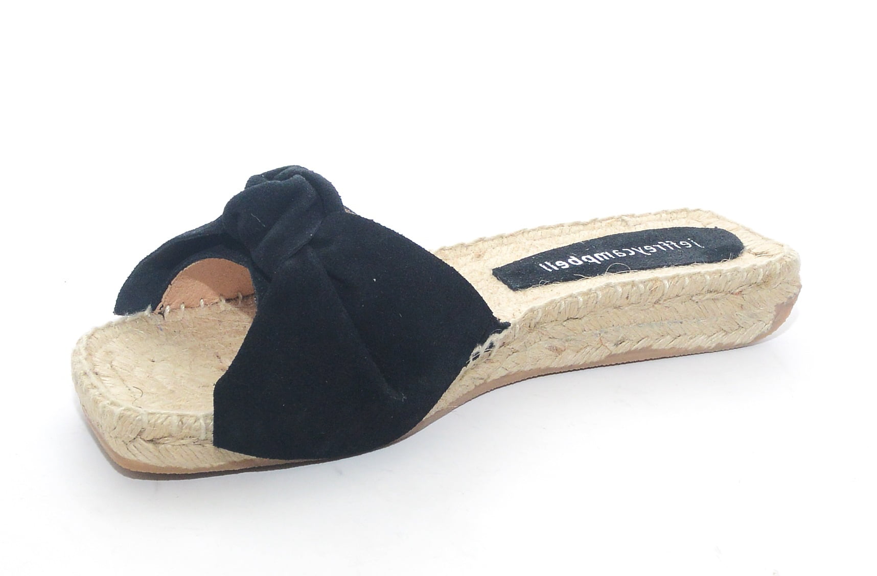 Jeffrey Campbell Estela Jute Open Toe Slide Black Suede Open Toe Mule ...