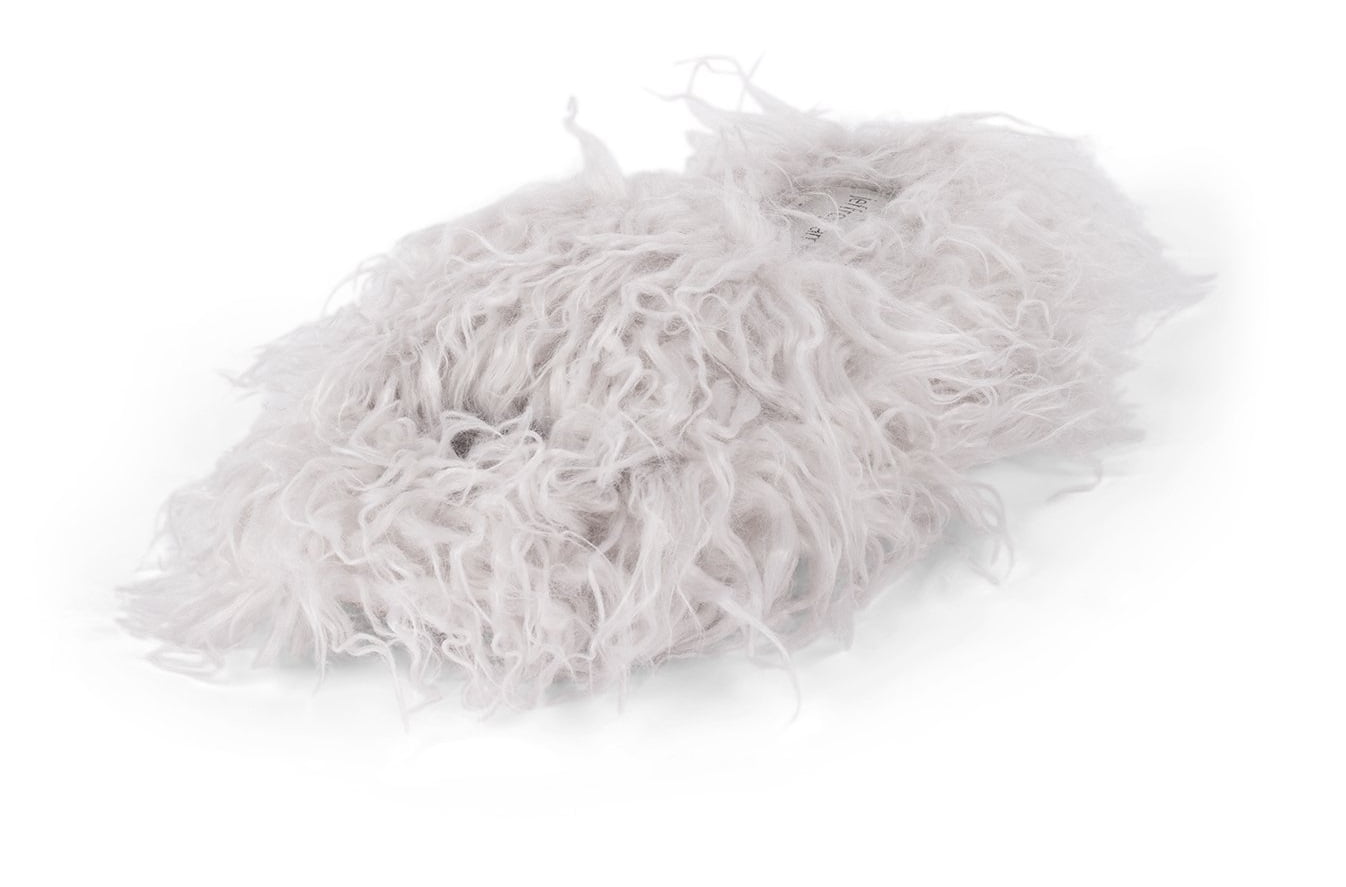 Jeffrey Campbell Morning Grey Slipper-Inspired Furry Slide Long Faux ...