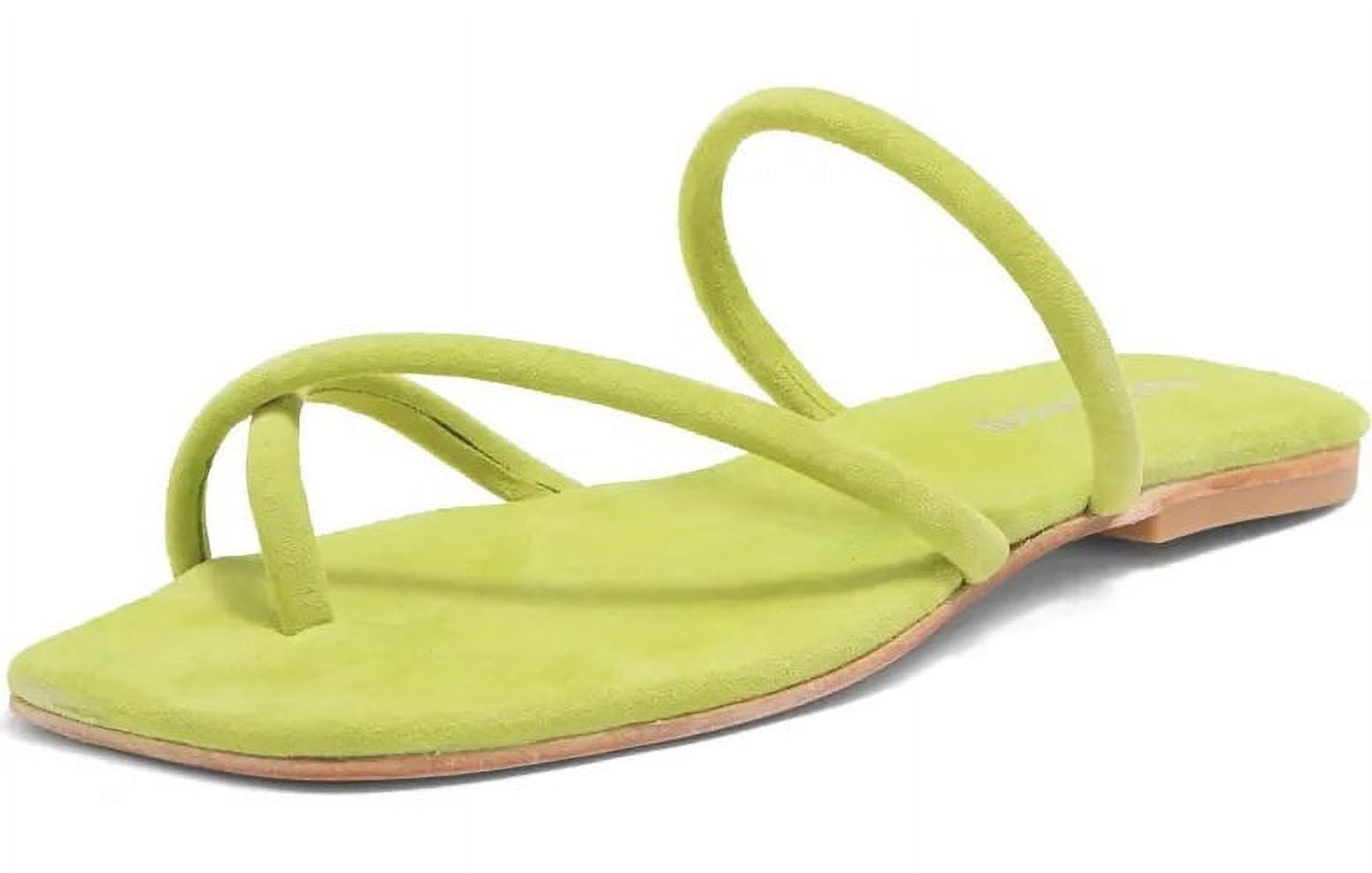 Jeffrey Campbell Rania Green Suede Slip On Flip Flop Open Toe Strappy ...