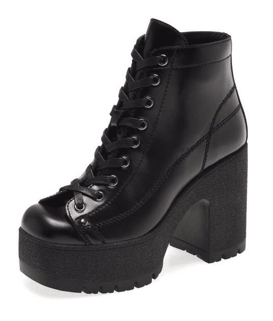 Jeffrey Campbell Refresh Black Box Leather Platform Chunky Lace-Up ...