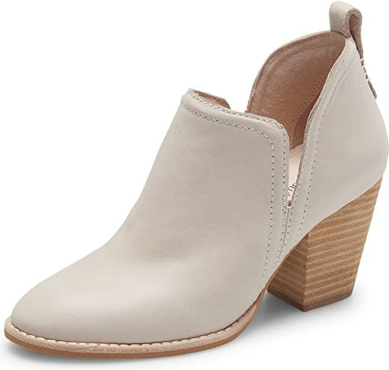 Jeffrey Campbell Rosalee Ivory Off White Leather Stacked Block Heel ...