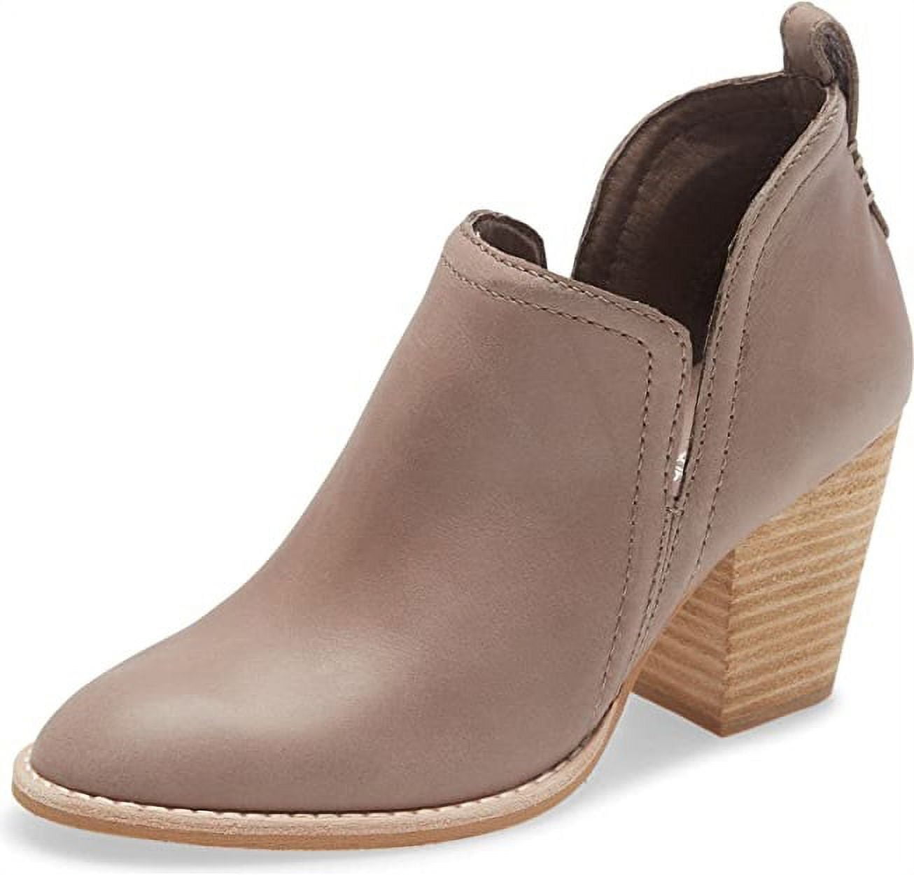 Jeffrey Campbell Rosalee Taupe Rounded Toe Stacked Block Heel Pull On ...