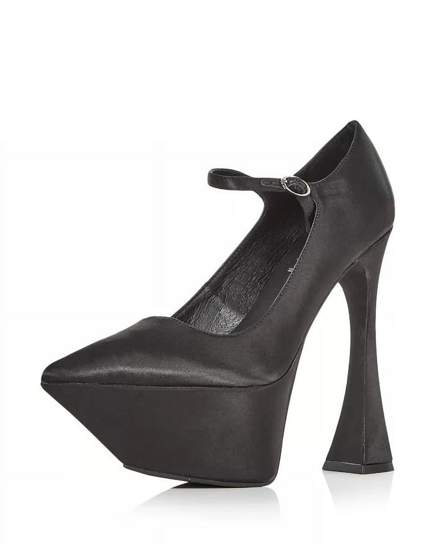 Jeffrey Campbell Siouxsie Black Satin Ankle Strap Pointed Toe Spool ...