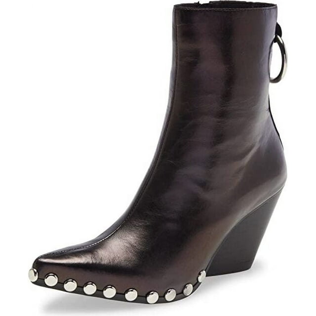 Jeffrey Campbell Walton-SR2 Black Metallic Silver Pointed Toe Block ...