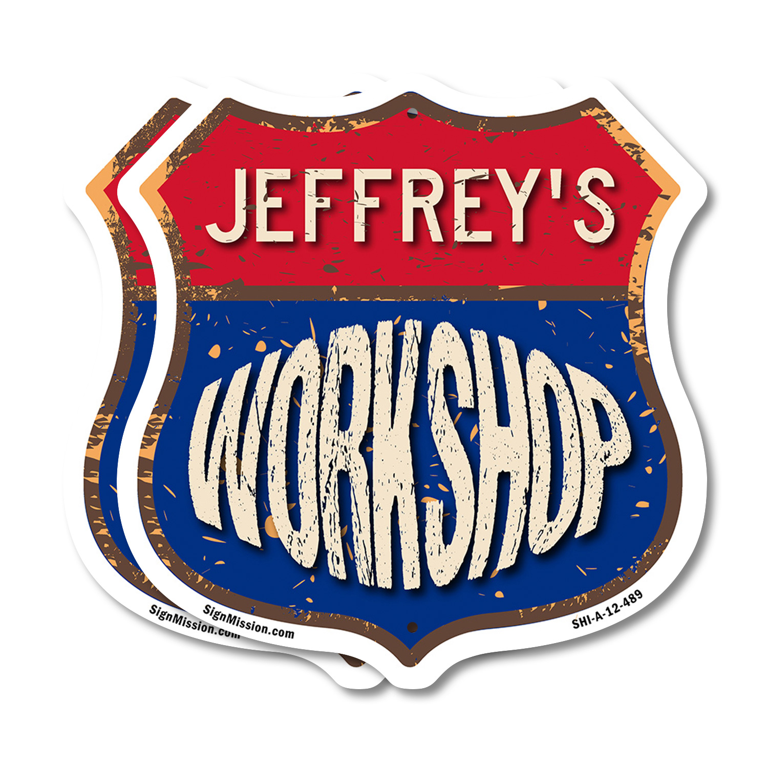 Jeffrey's Workshop (2 Pack) 12 inch X 12 inch Shield Shaped Commercial ...