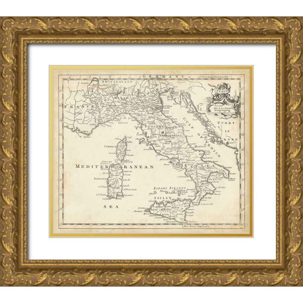 Jeffreys, T. 17x15 Gold Ornate Wood Framed with Double Matting Museum ...