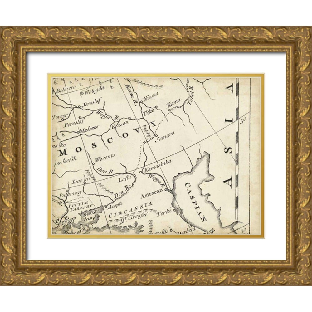 Jeffreys, T. 18x15 Gold Ornate Wood Framed with Double Matting Museum ...