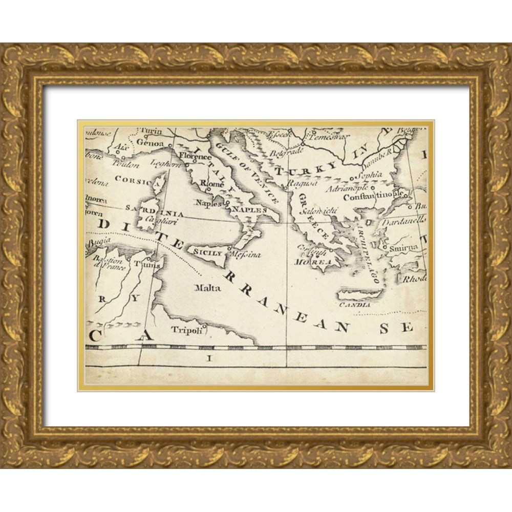 Jeffreys, T. 24x19 Gold Ornate Wood Framed with Double Matting Museum ...