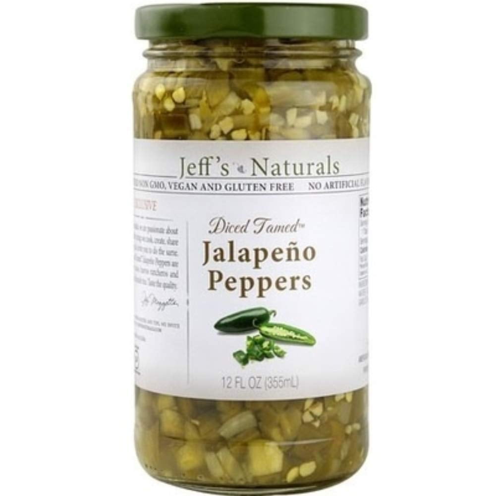 Jeff's Garden, Diced Tamed Jalapeno Peppers, 12 Fl Oz, 6 Pack - Walmart.com