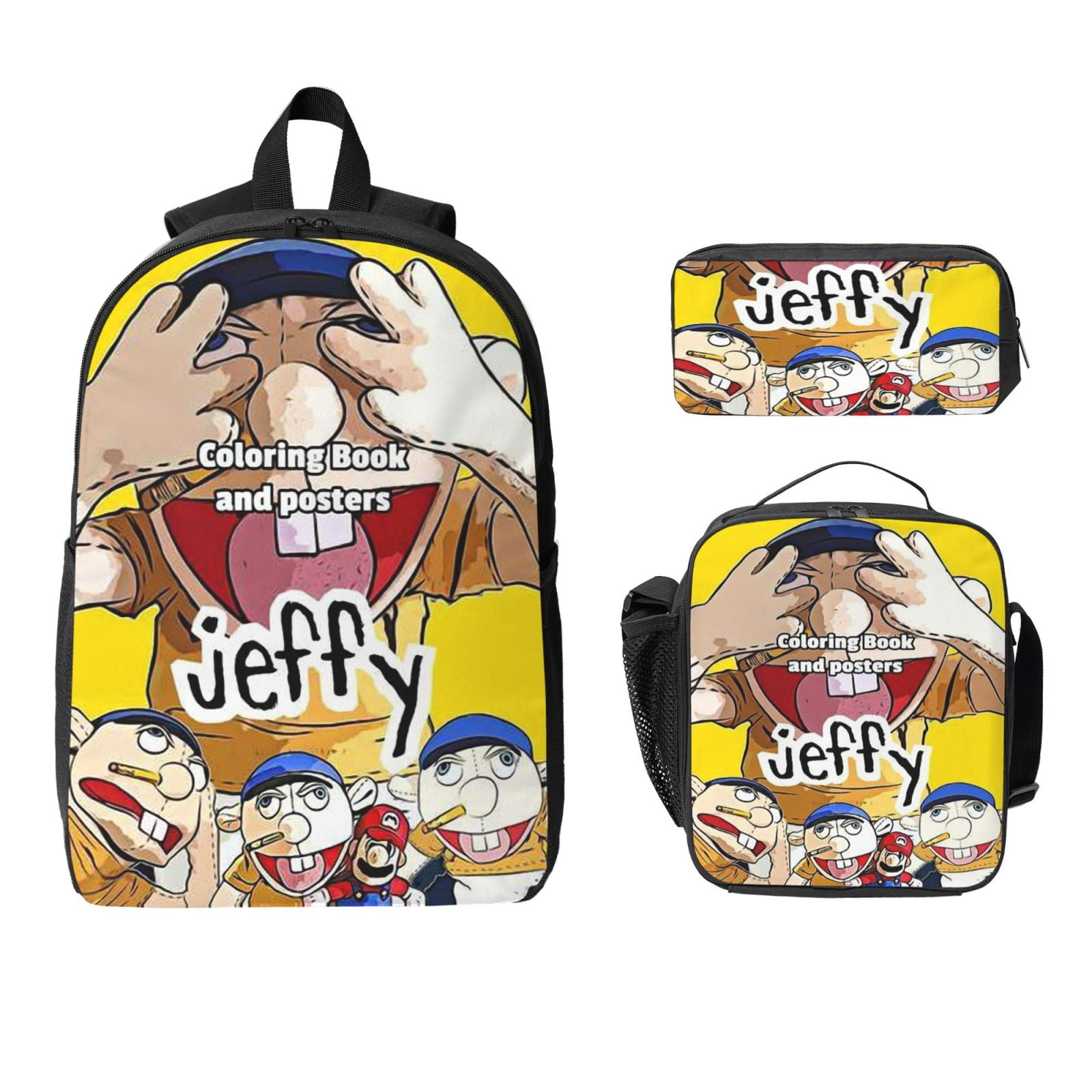 Jeffy 17in Backpack 3 Piece Set Lightweight Shoulder Bag Laptop ...