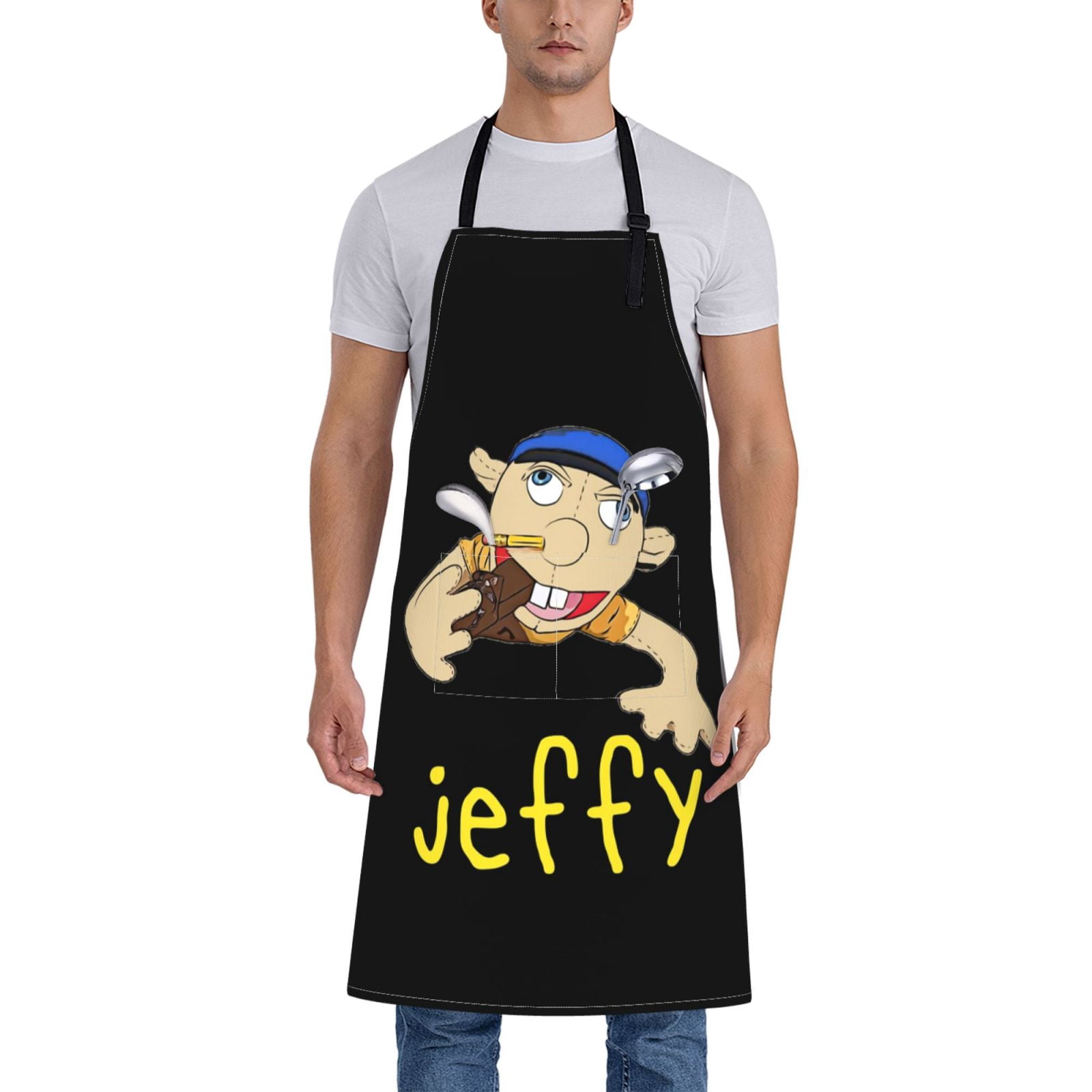 Jeffy And Mario Bib Apron Waterdrop Resistant Adjustable For Men, Chef ...