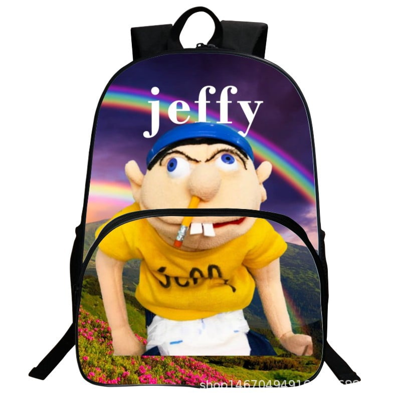 Jeffy Backpack Cartoon Cute Doll Pattern Backpack Elementary School ...