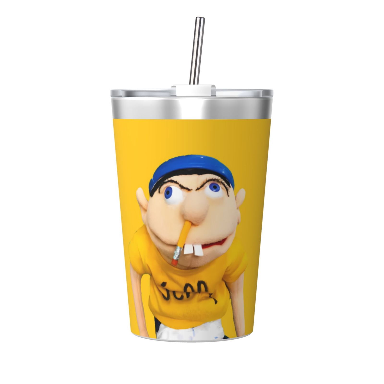 Jeffy Coffee Insulated Tumbler Mug Straw Cup Insulated Kettle Mug Cup ...