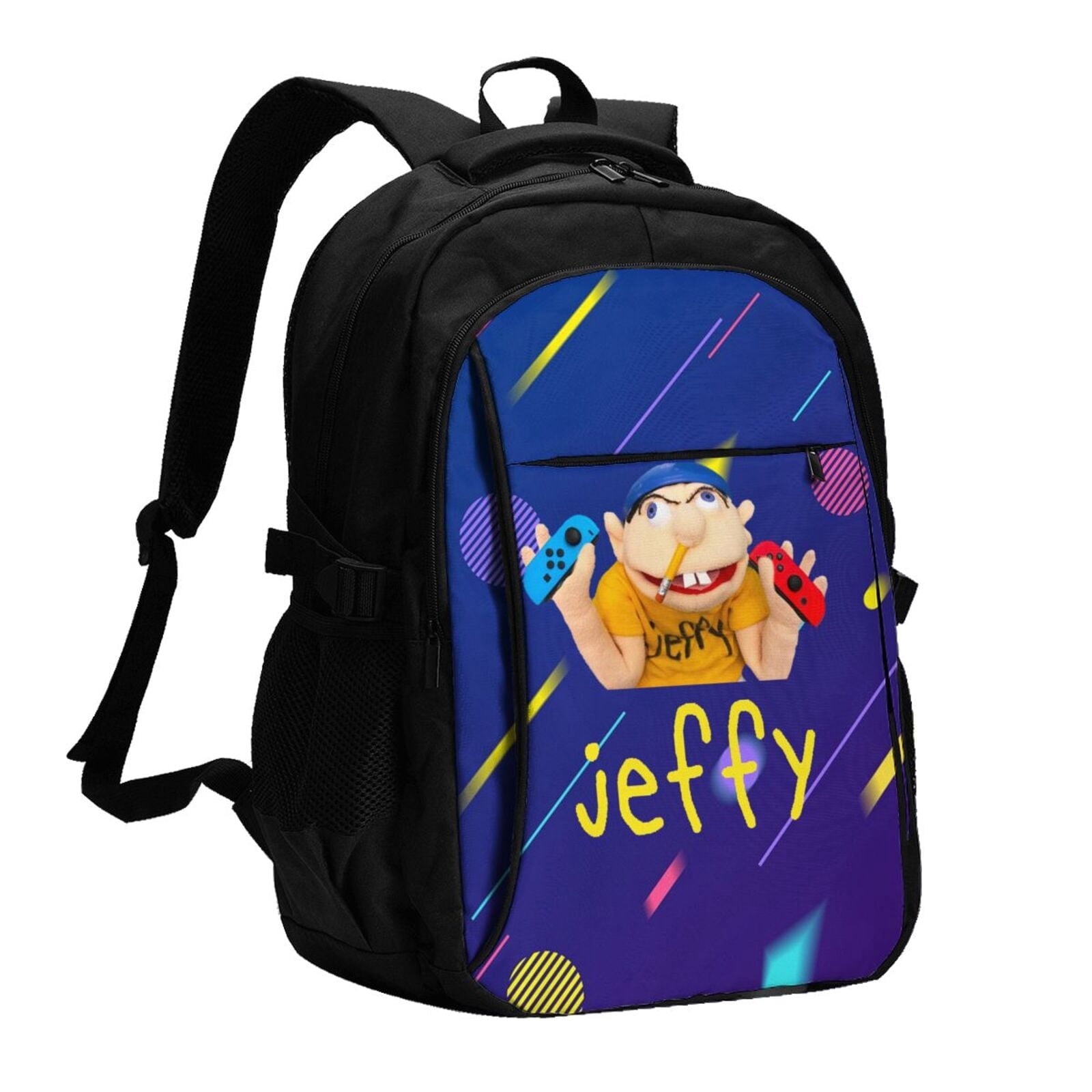 Jeffy Logo Unisex Backpack USB Daypack Large Capacity School Bag ...