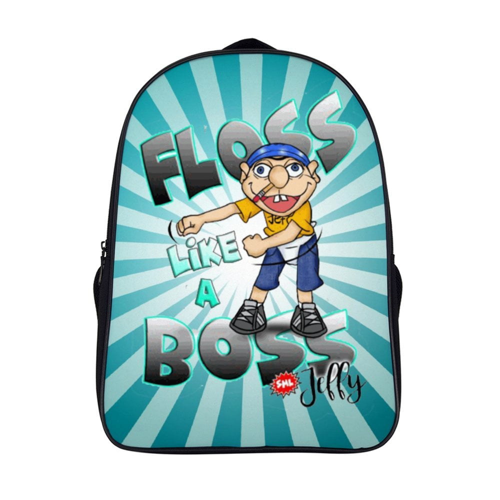 Jeffy Puppet Basic Backpack Schoolbag Travel Bag 2 Compartment Bookbag ...