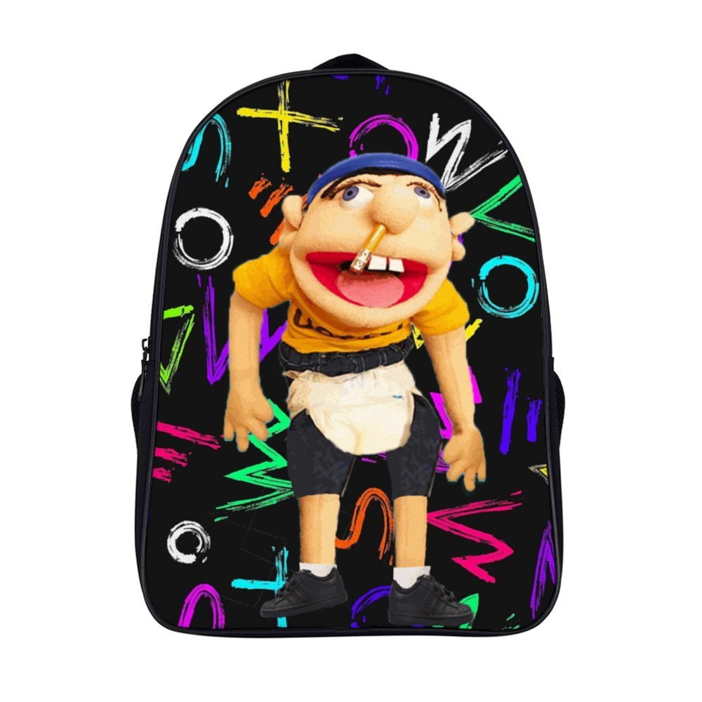 Jeffy Puppet Basic Backpack Schoolbag Travel Bag 2 Compartment Bookbag ...