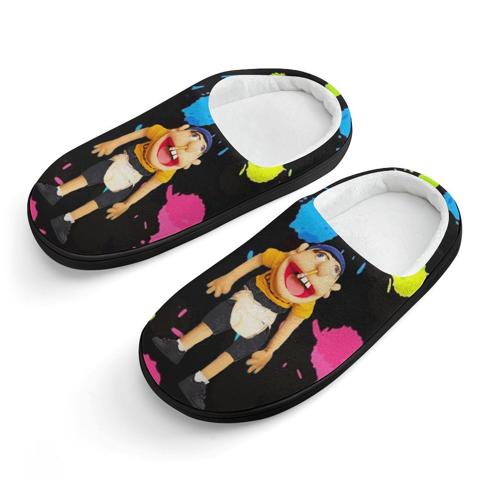 Jeffy Puppet Cotton Slippers For Kids Winter Warm Soft Plush Slippers ...